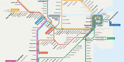 Sydney subway map - Sydney tube map (Australia)