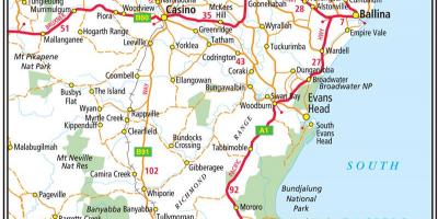 Northern nsw map - Map of northern nsw (Australia)